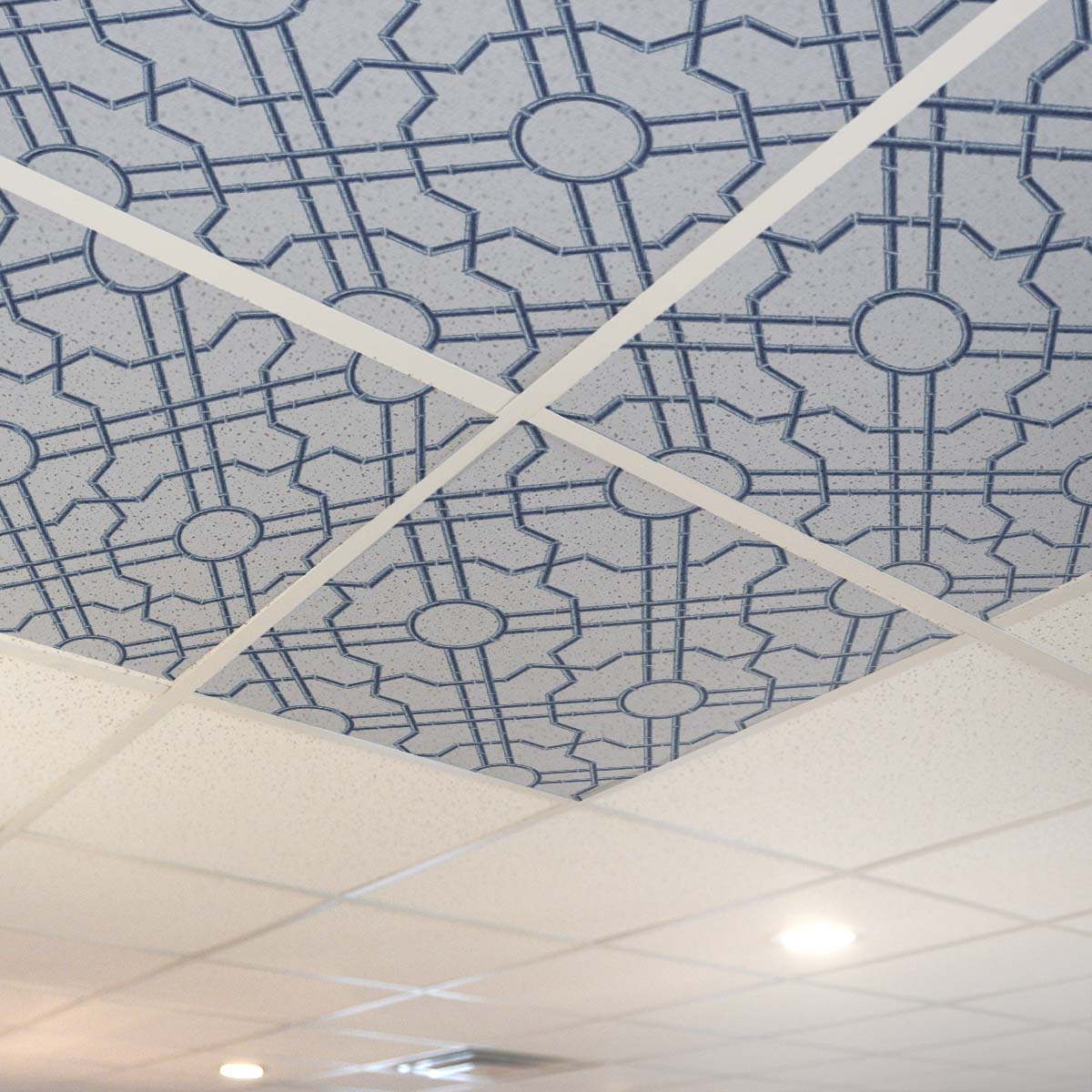 Bamboo Garden Trellis Pattern P1225 Ceiling Tile – ceilingscenes