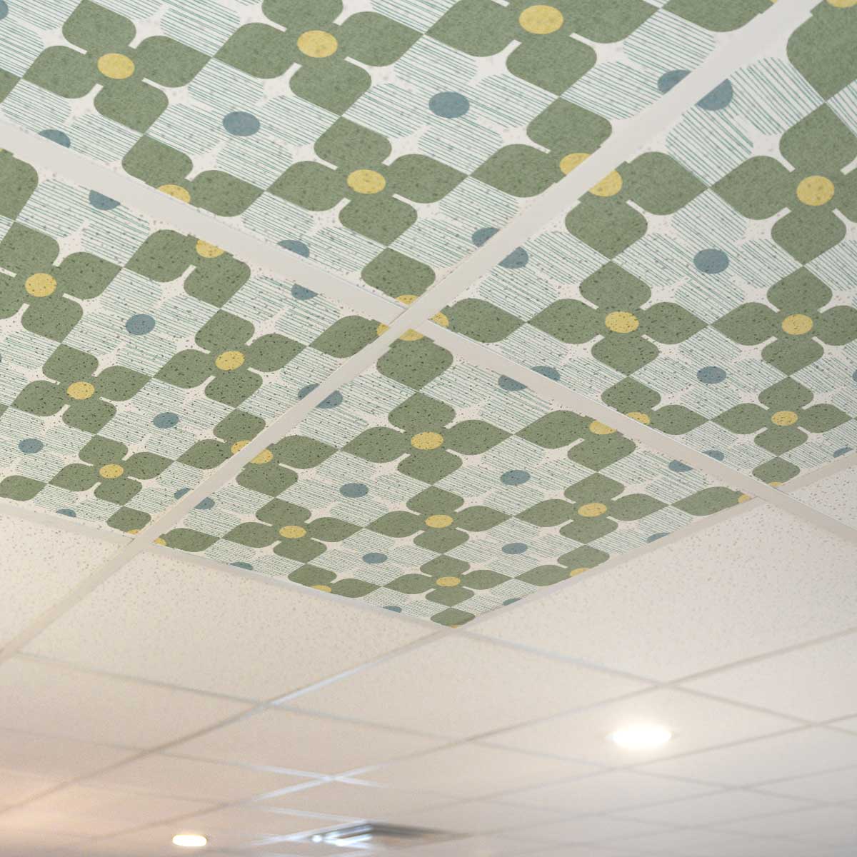 Flower Check Pattern P4 Ceiling Tile – ceilingscenes